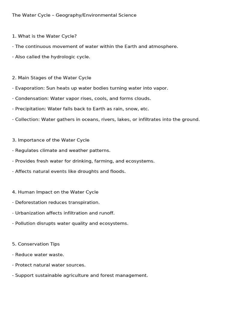 Understanding the Water Cycle Basics | PDF