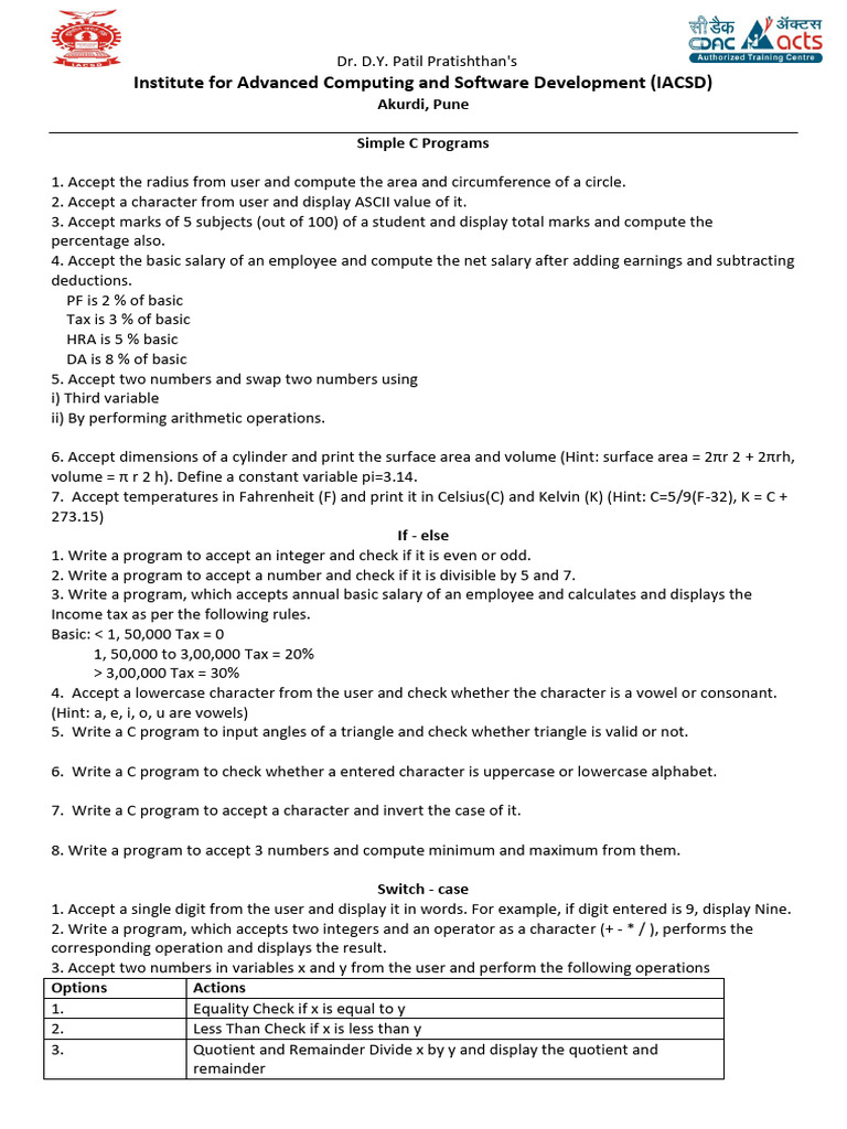 Assignments C And C Programming Pdf Matrix Mathematics