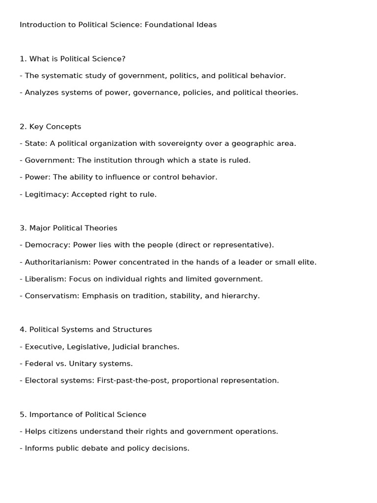 Introduction to Political Science Basics | PDF
