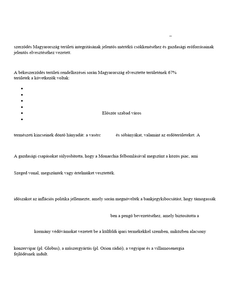A Trianoni Békediktátum | PDF