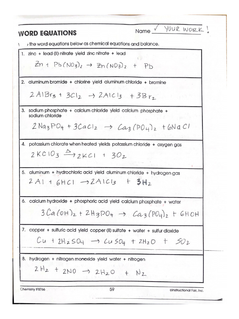 Balance and Net Ionic Check Your Work | PDF