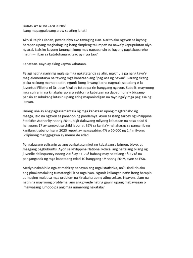 Bukas Ay Ating Angkinin | PDF