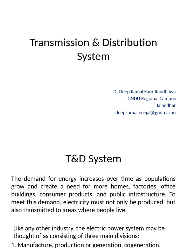 Overview of Transmission & Distribution Systems | PDF | Insulator ...