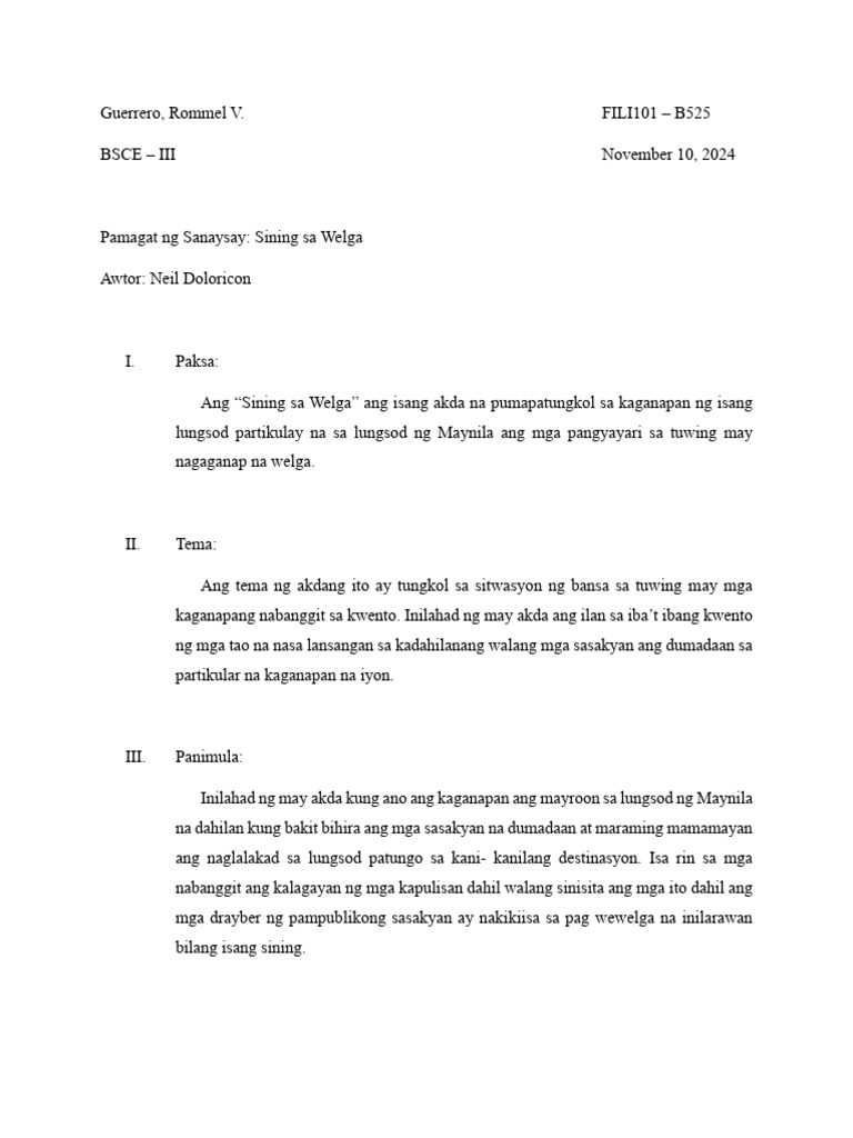 Guerrero Sining Sa Welga | PDF