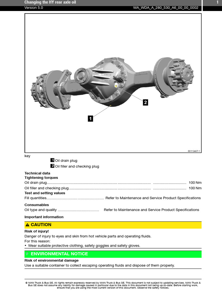 HY Rear Axle Oil Change Guide | PDF | Pump | Vehicles