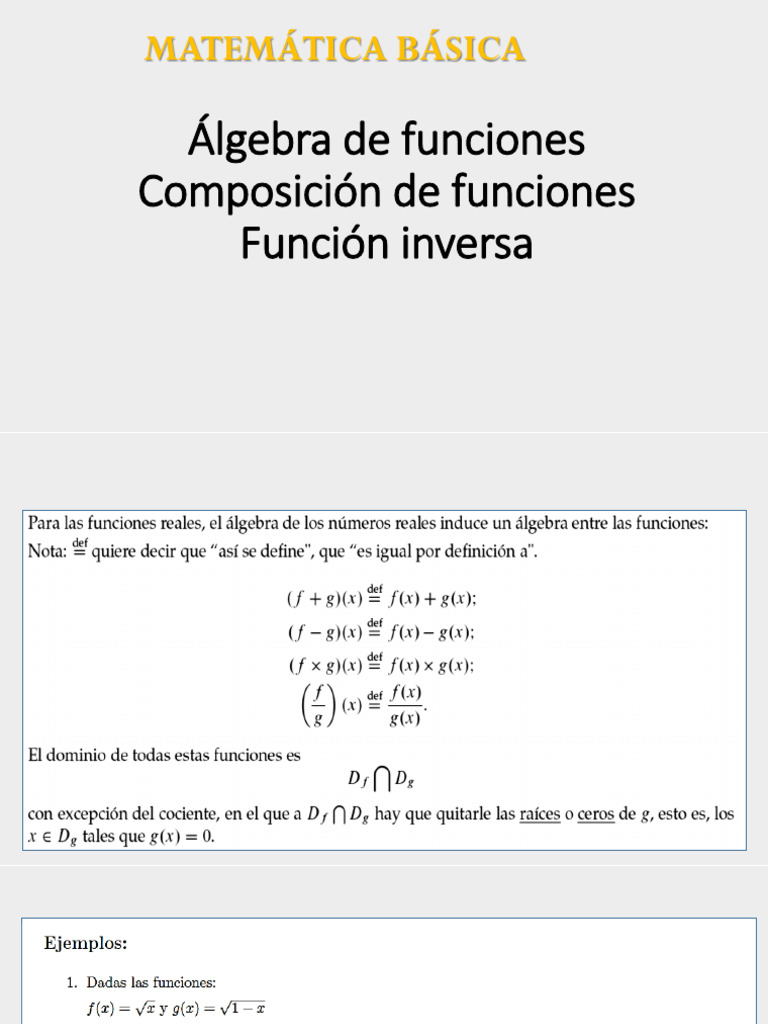 Composición de Funciones Inversas | PDF | Función (Matemáticas) | Álgebra