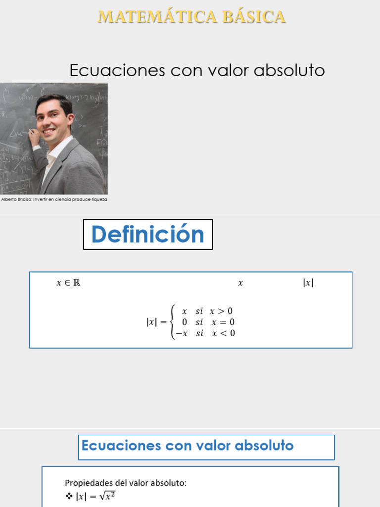 Ecuaciones con Valor Absoluto en Matemáticas | PDF