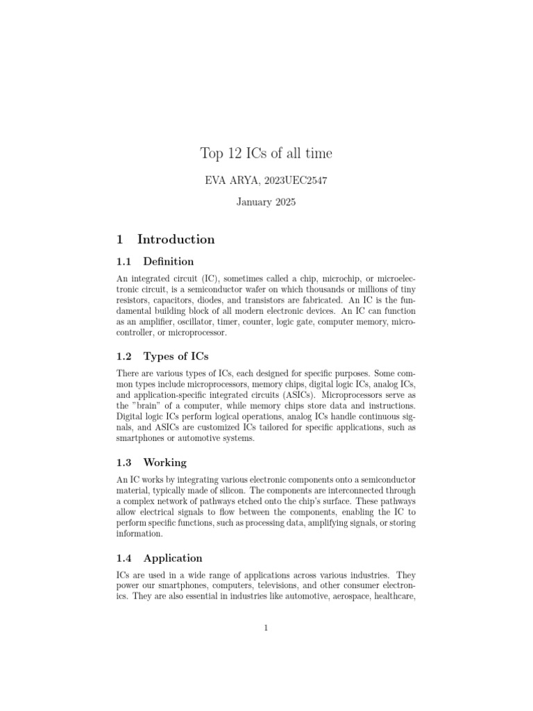 Top 12 ICs of All Time | PDF | Integrated Circuit | Logic Gate