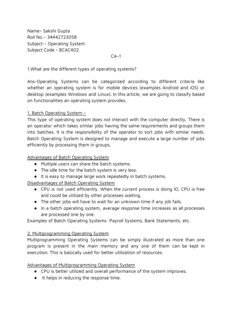 Sakshi 058 OperatingSystem (1) | PDF | Operating System | Office Equipment