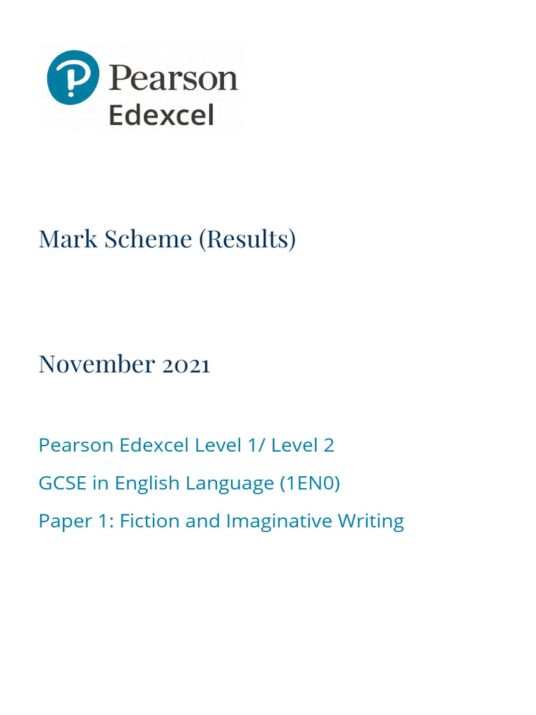 November 2021 MS - Paper 1 Edexcel English Language GCSE | PDF ...