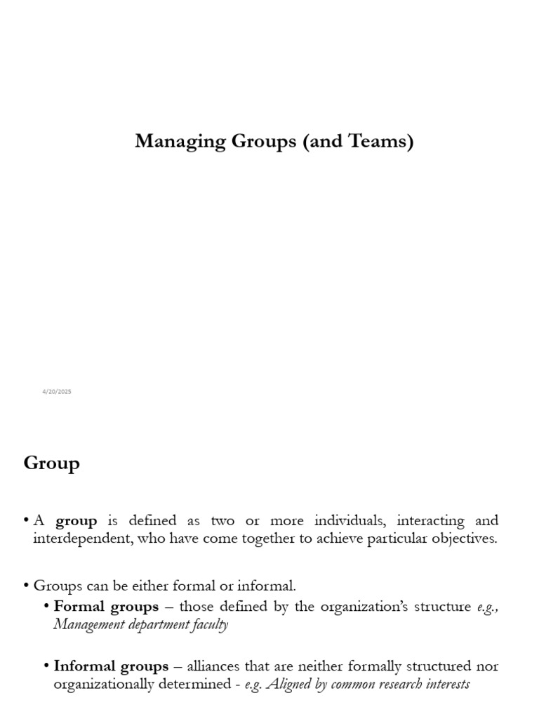 Basics of Teams and Groups | PDF | Social Stigma | Behavioural Sciences