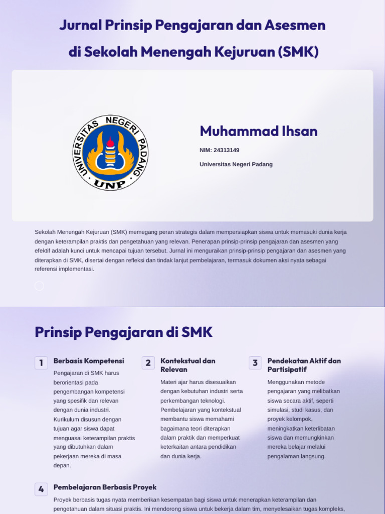 Jurnal Prinsip Pengajaran Dan Asesmen | PDF