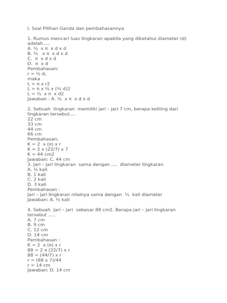 Contoh Soal MTK | PDF