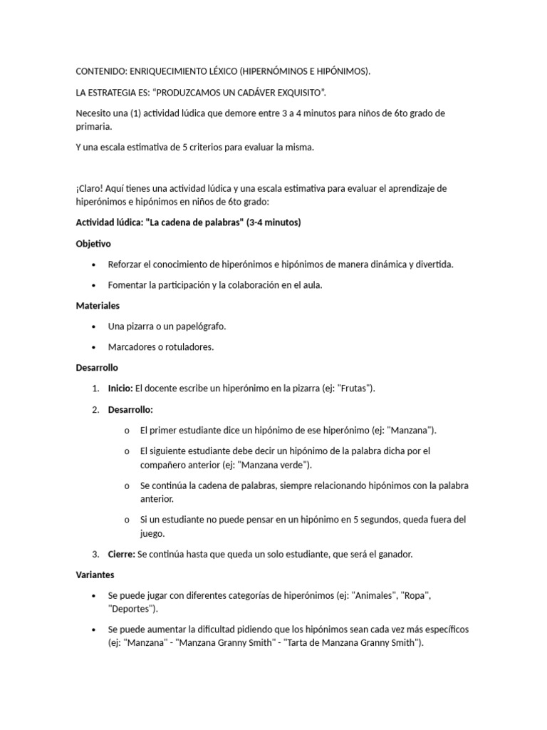 Act. Ludica - Yaneth | PDF | Léxico | Ciencias del comportamiento