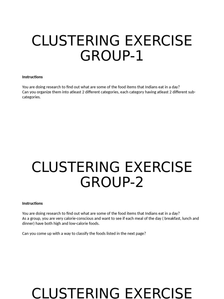 Clustering Exercise | PDF