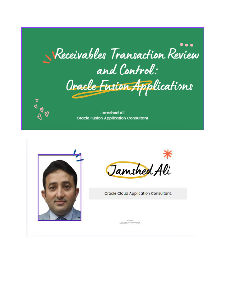 Receivables Transaction Review and Control | PDF | Invoice | Spreadsheet