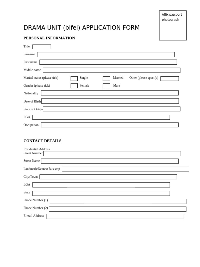 Drama Unit Application Form | PDF | Justice | Crime & Violence