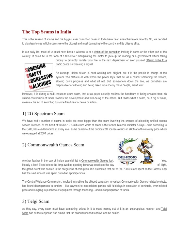 The Top Scams in India | PDF