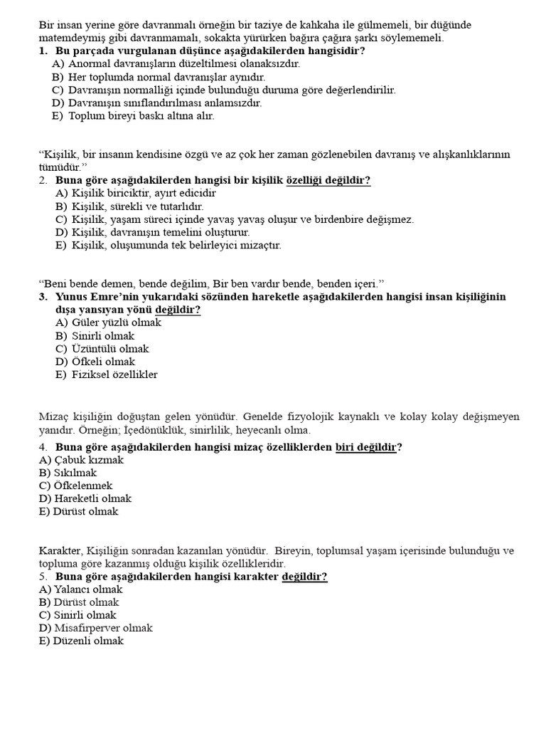 Ruh Sagligi 1 | PDF