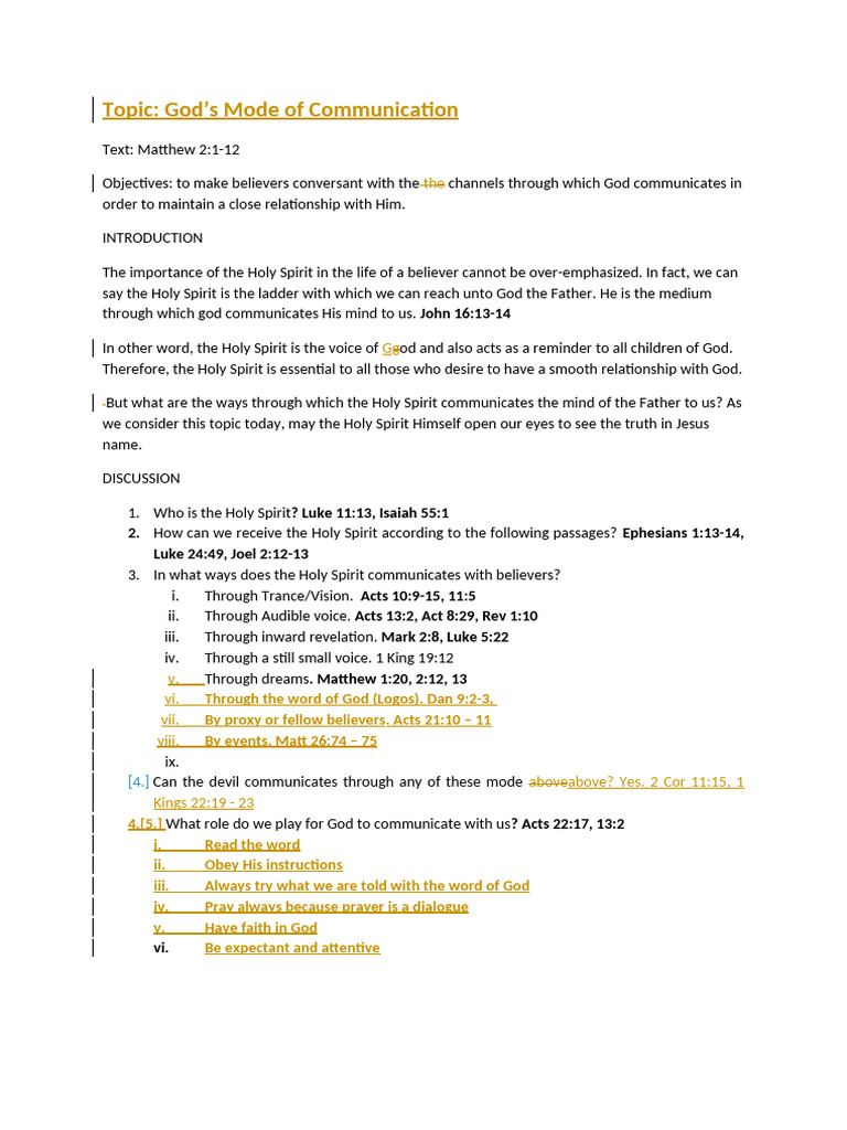 God's Mode of Communication | PDF
