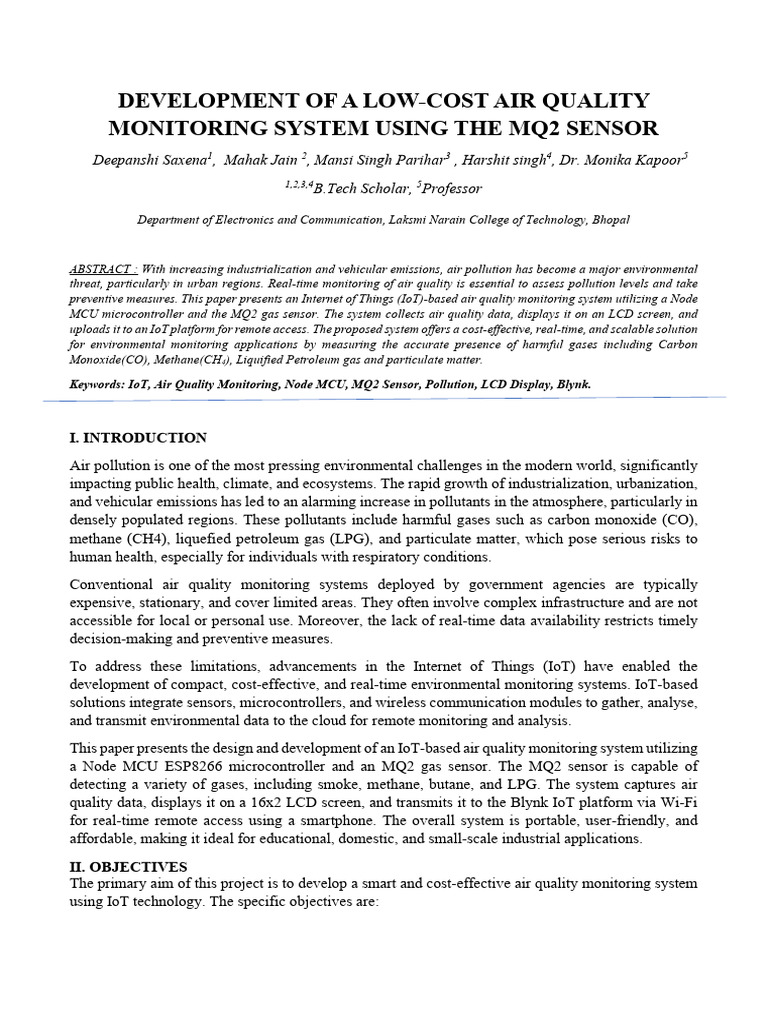 Development of A Low-Cost Air Quality Monitoring System Using MQ2 ...