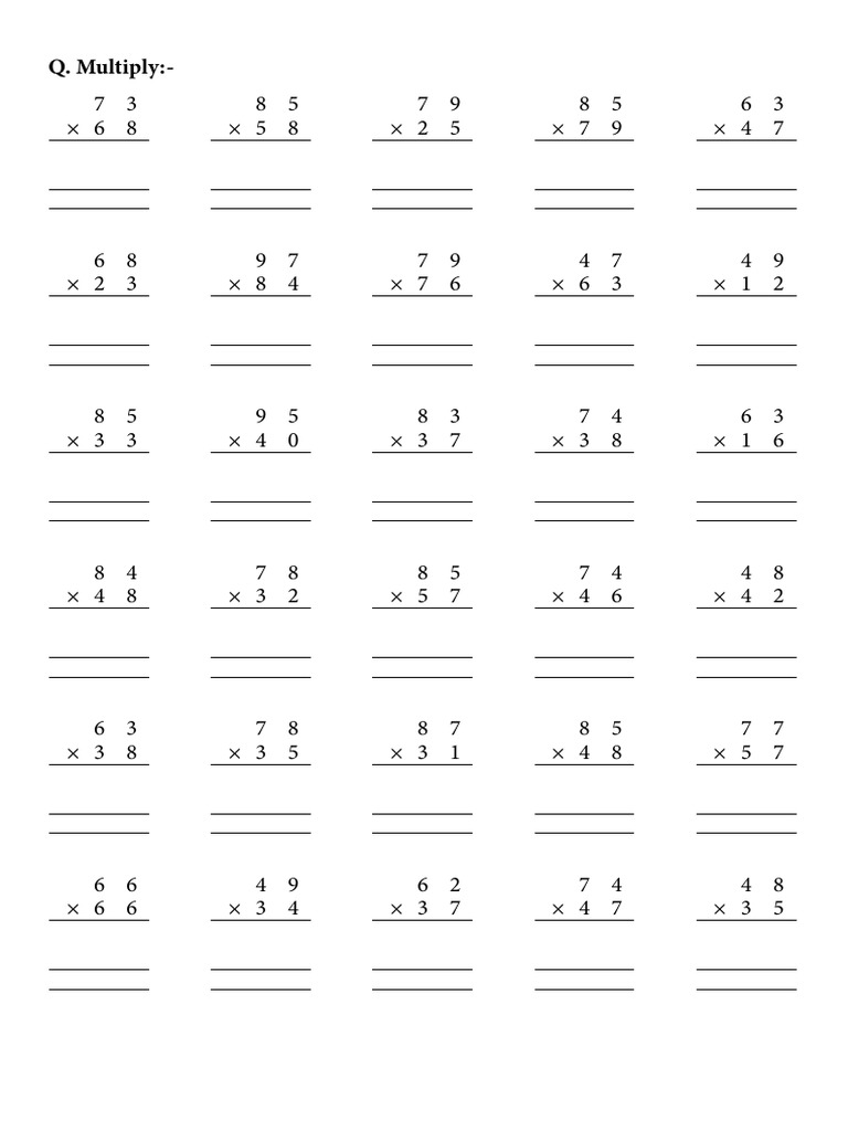 Class 5 Multiply | PDF