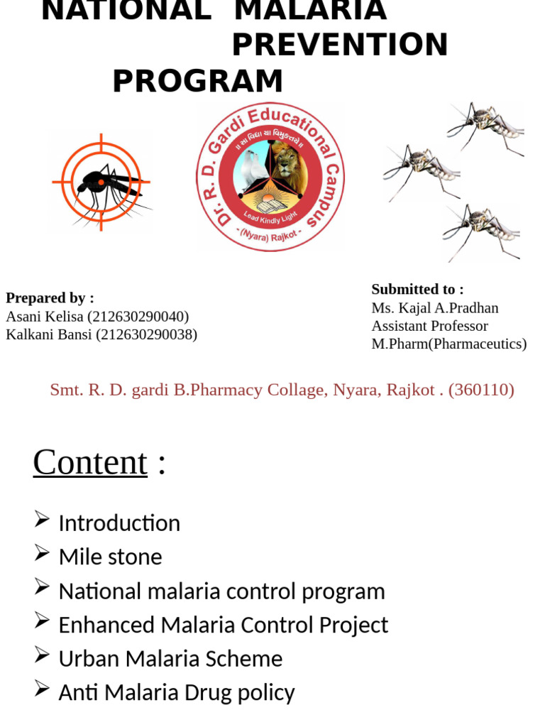 National Malaria Control Programm | PDF | Malaria | Plasmodium
