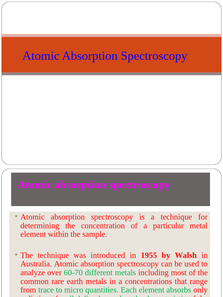 DIU-Atomic Absorption Spectros | PDF | Atomic Absorption Spectroscopy | Absorption Spectroscopy