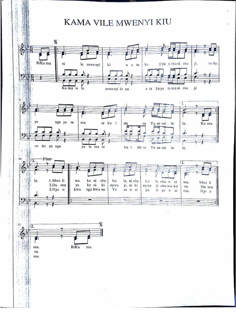 Kama Vile Mwenyi Kiu | PDF