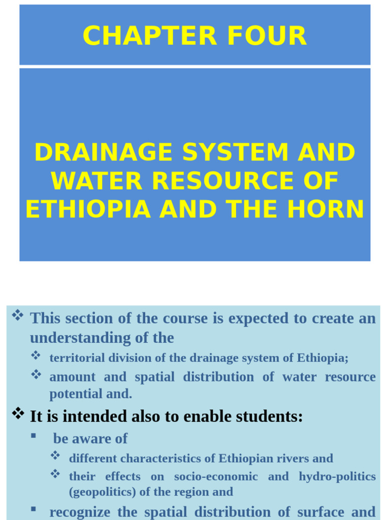 Chapter4 - Water Resource of Ethiopia | PDF | Drainage Basin | Groundwater