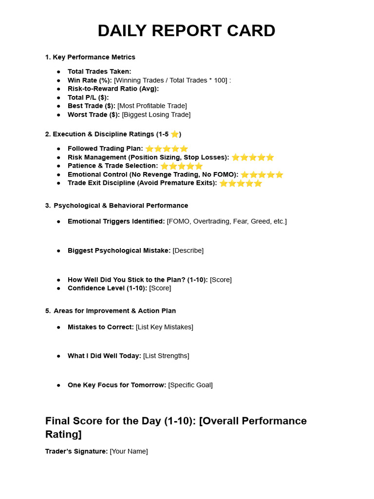 Amarildo Daily Report Card 2 | PDF