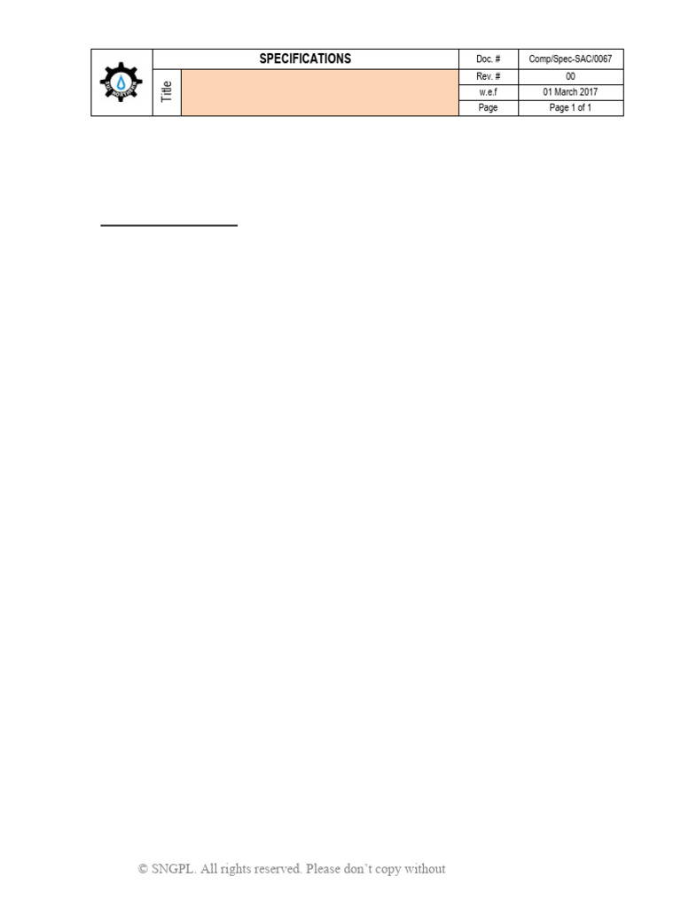 Specifications Water Dispenser | PDF