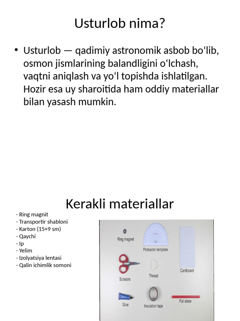 Usturlob Yashash | PDF