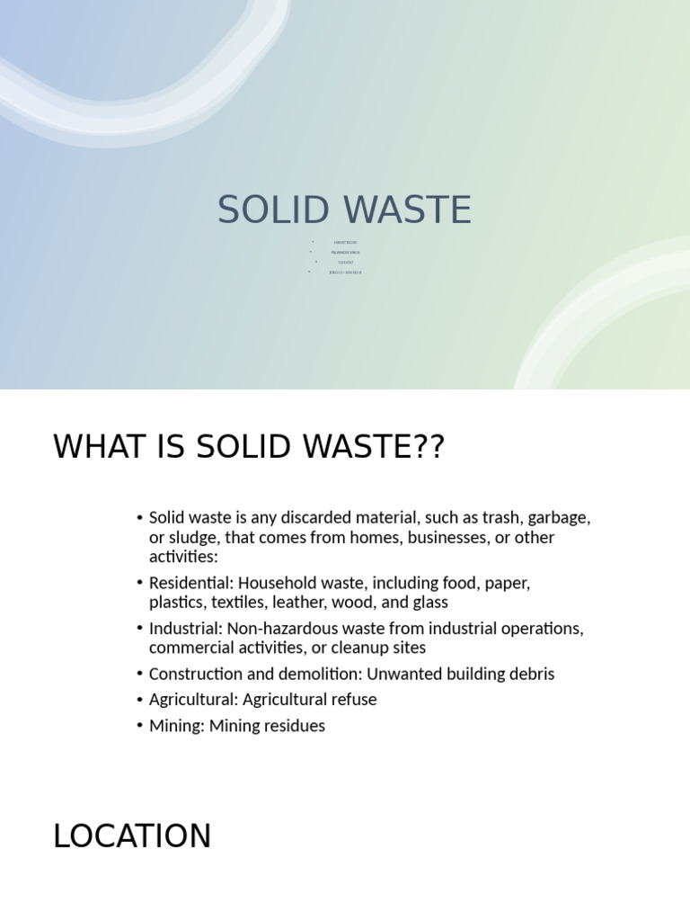 Impact of Solid Waste on Health | PDF