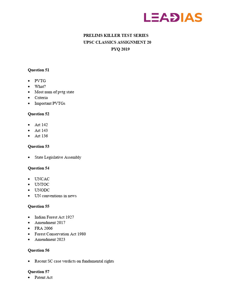 LEAD IAS UPSC Classics Day 20 | PDF | Economies