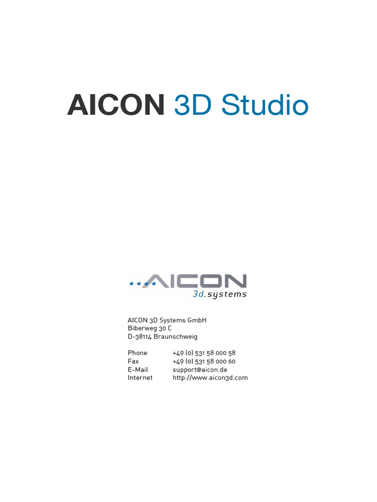 Manual AICON 3DStudio V10 EN | PDF | 3 D Computer Graphics | Computing