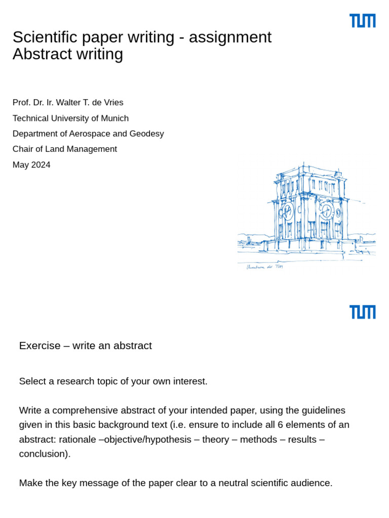Scientific Paper Writing Exercise 3 - SoSe - 2024 - Assignment Abstract ...
