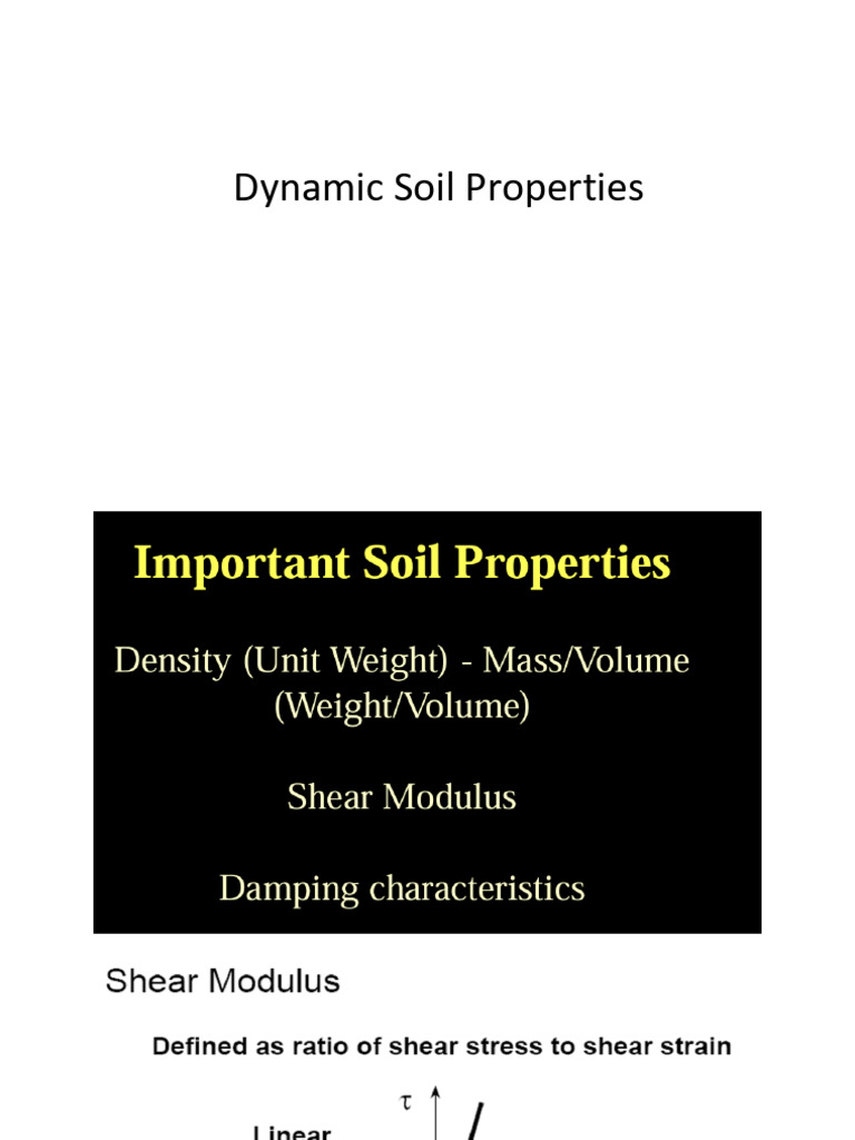 Dynamic Soil Properties | PDF