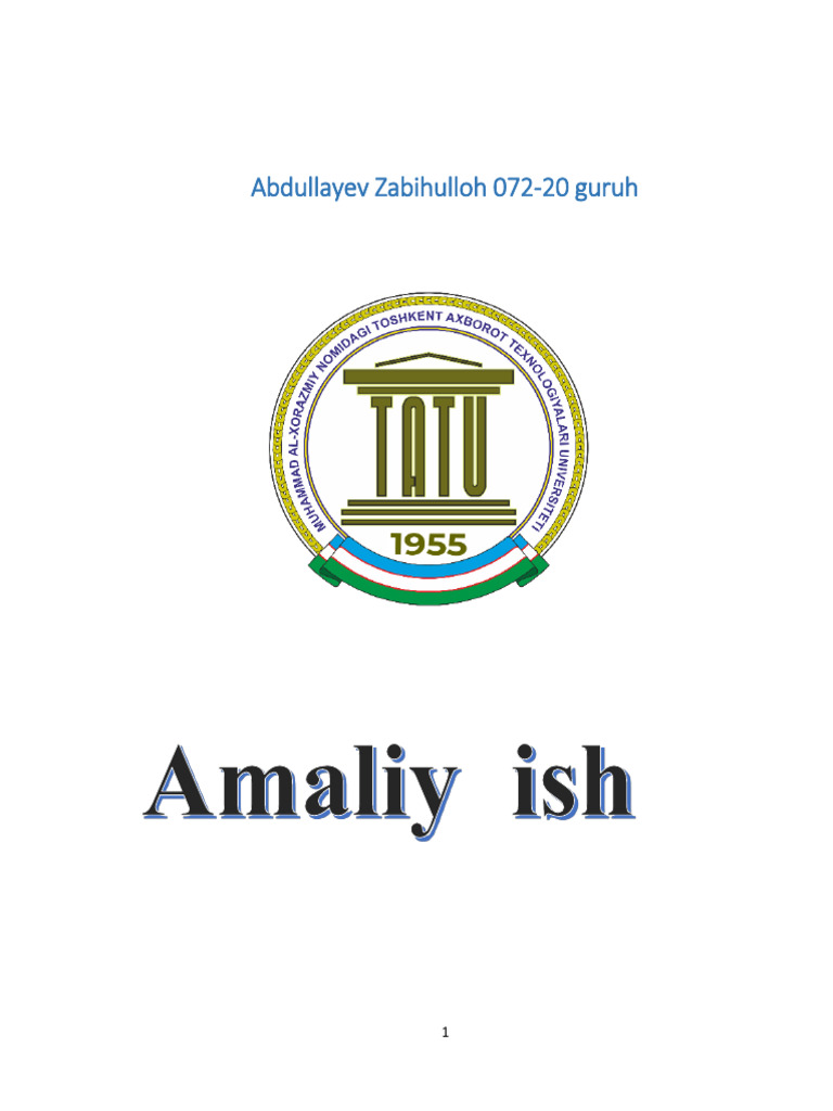 2-amaliy ish | PDF