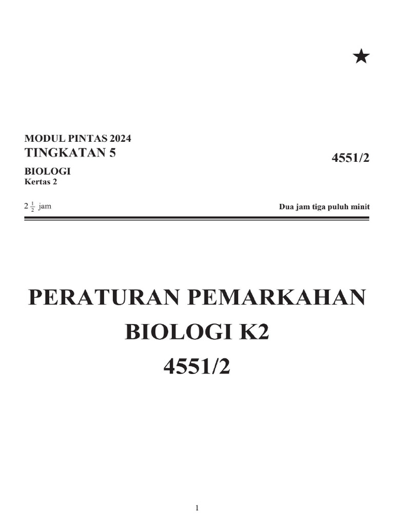 Selangor 2024 - Skema Bio2 (Set 1) | PDF
