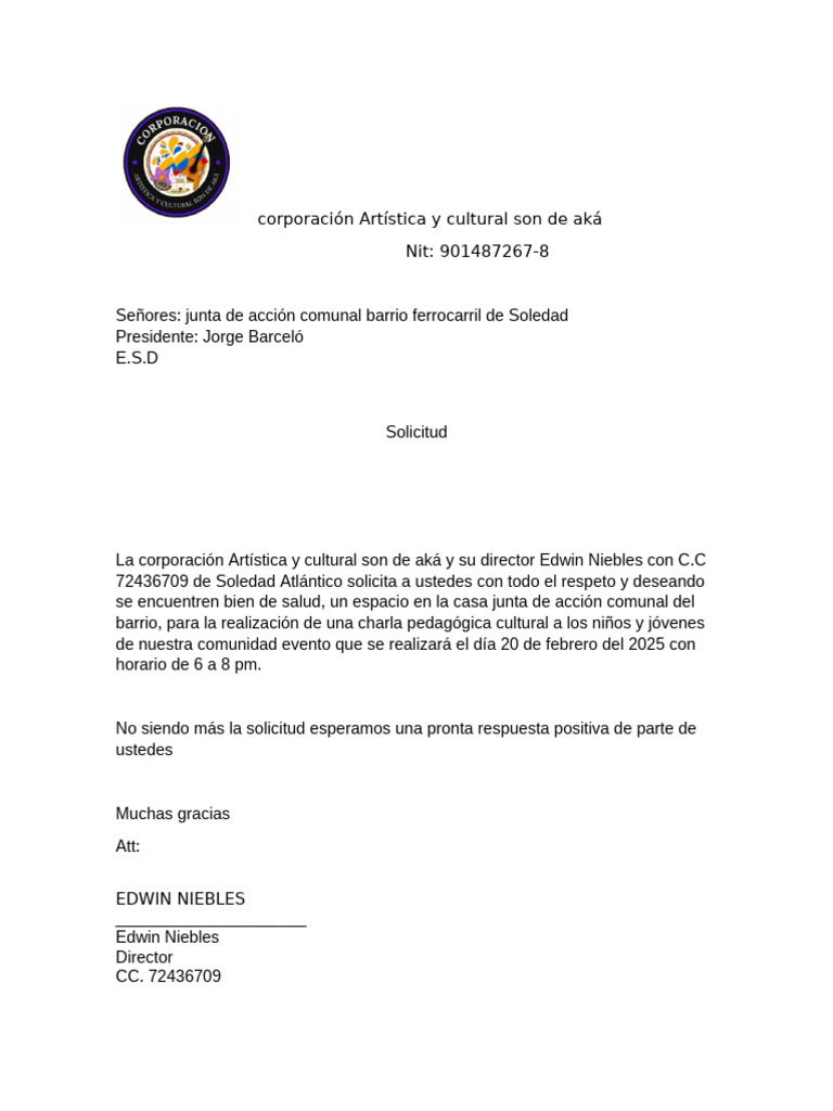 Solicitud Junta de Accion Comunal | PDF