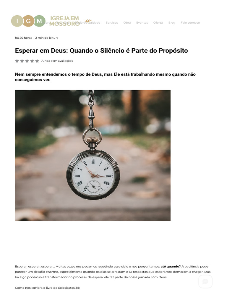 Esperar em Deus: O Silêncio e a Paciência | PDF | Tempo | Deus