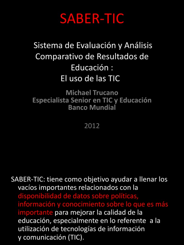 Evaluación de TIC en Educación Global | PDF | Tecnología de información ...