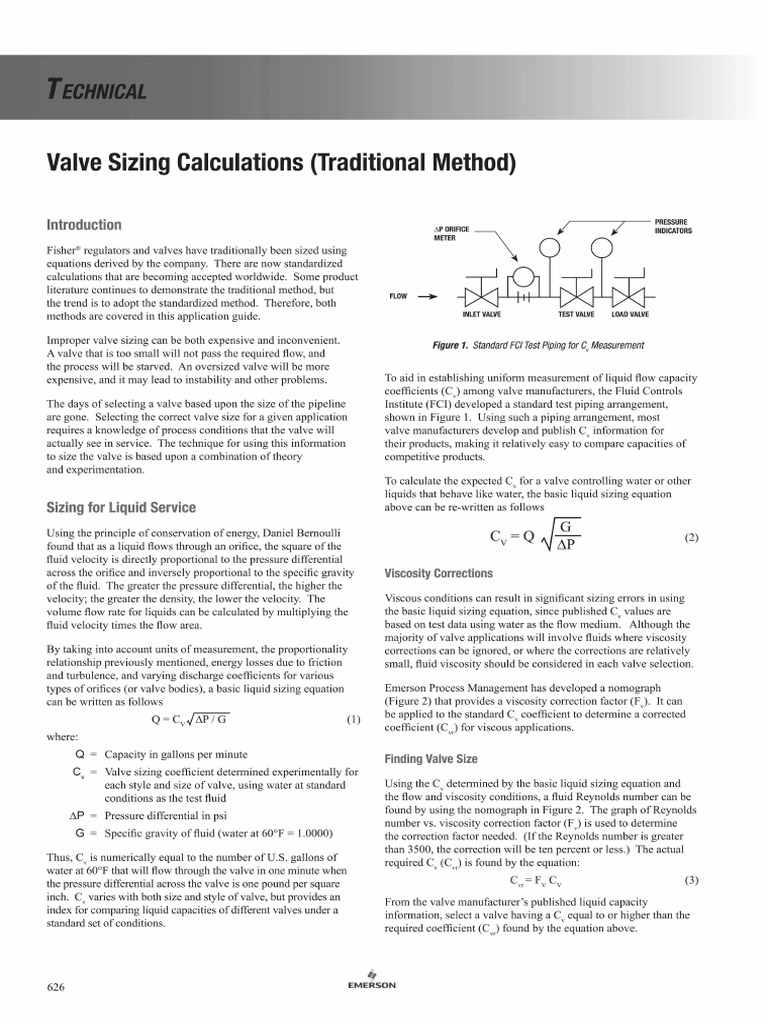 Manual Valve Sizing Standardized Method Fisher en 140724 | PDF