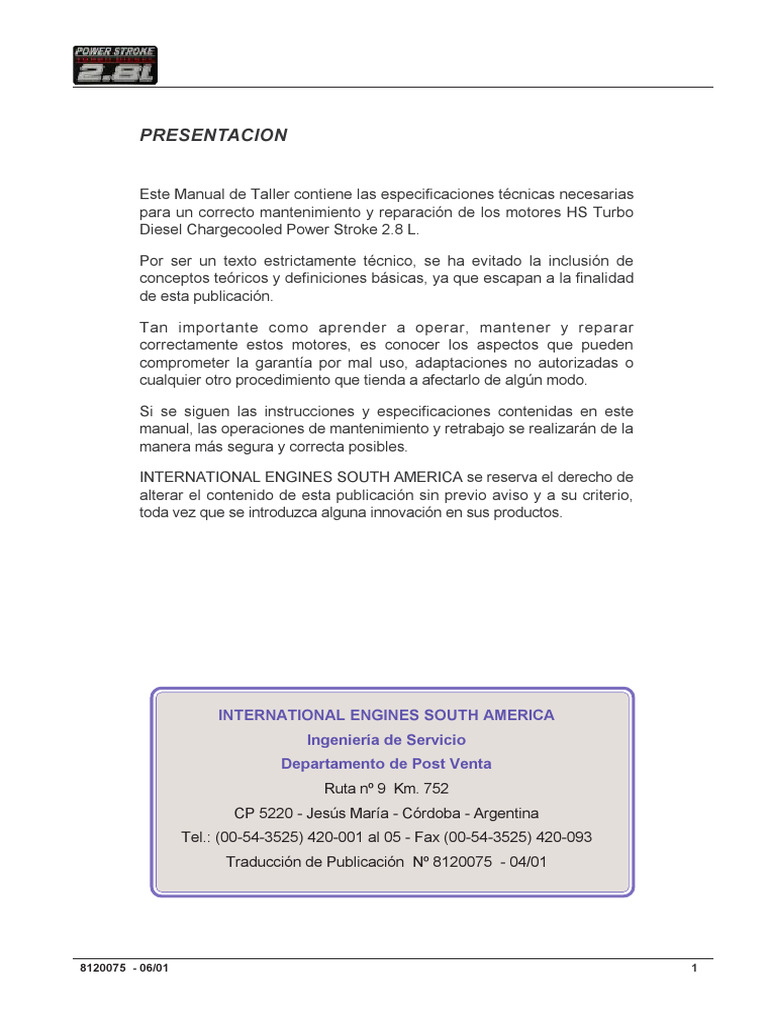 Manual Técnico Motor Power Stroke 2.8 L | PDF | Turbocompresor | Turbina