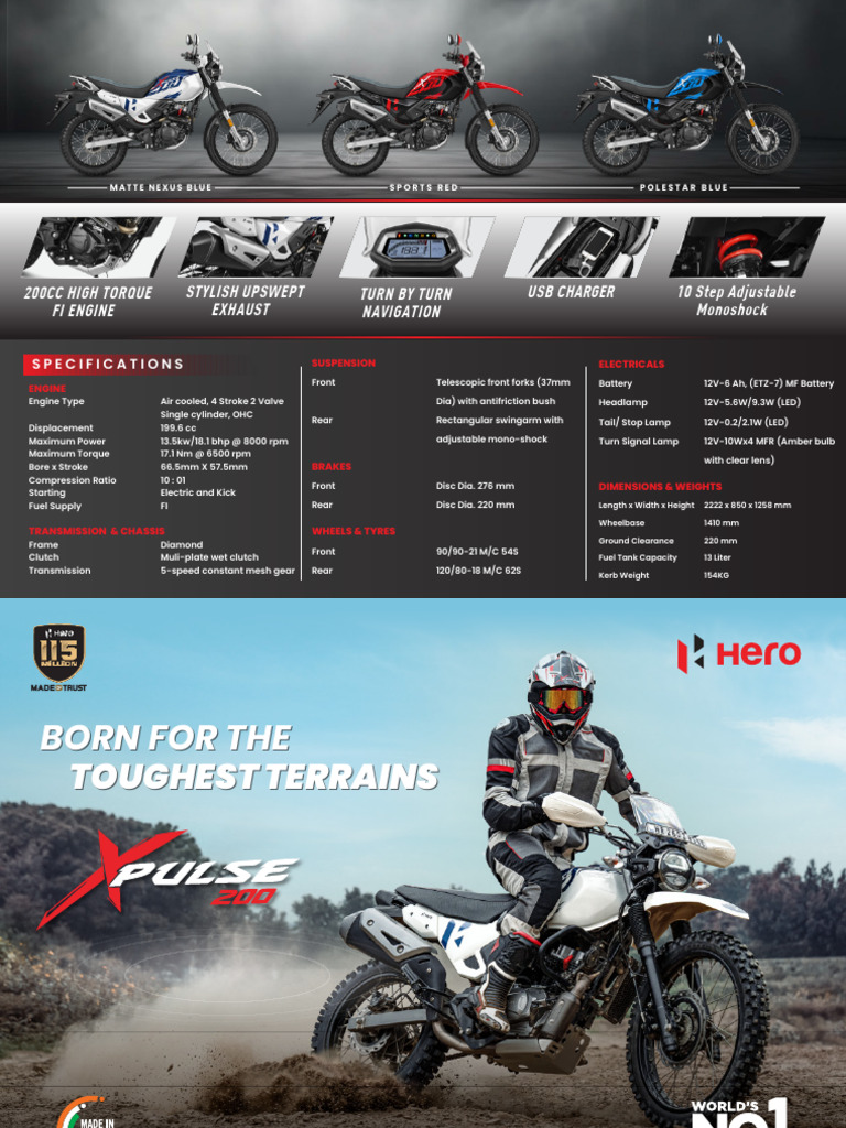Xpulse 200 Leaflet_Aug 24 | PDF | Automotive Industry | Automotive Technologies