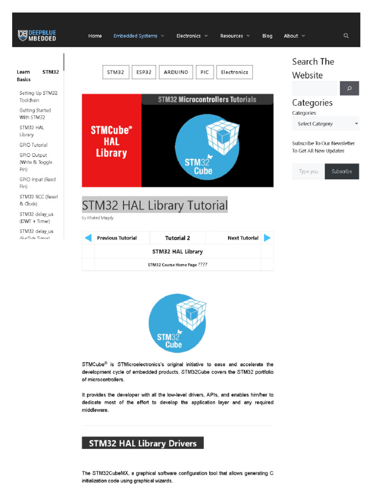 STM32 HAL Library Tutorial | PDF
