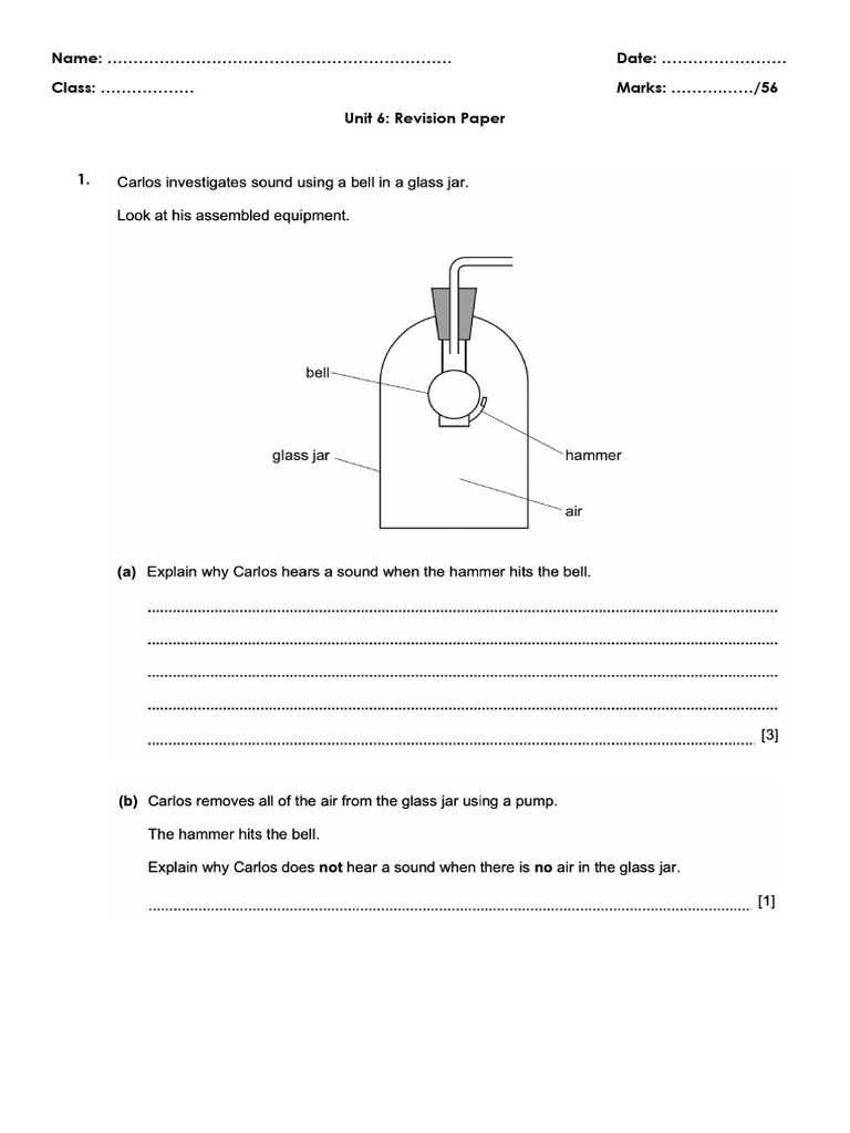 Grade 6 Unit 6 Revision Paper | PDF