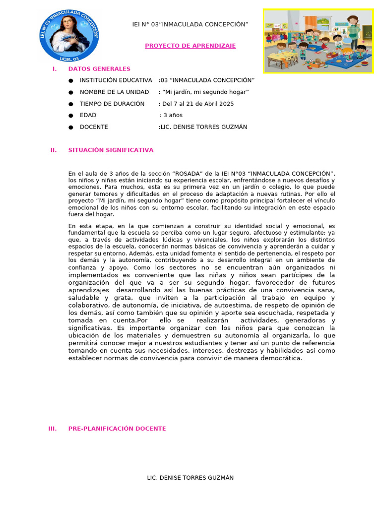 PROYECTO DE APRENDIZAJEYESSDENISE.docx ECO | PDF | Adultos | Las emociones