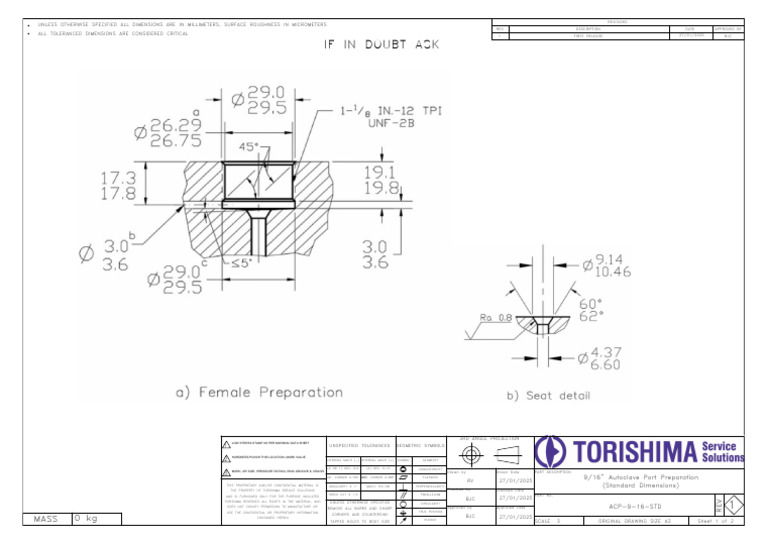9/16" Autoclave Port Specifications | PDF | Mechanical Engineering